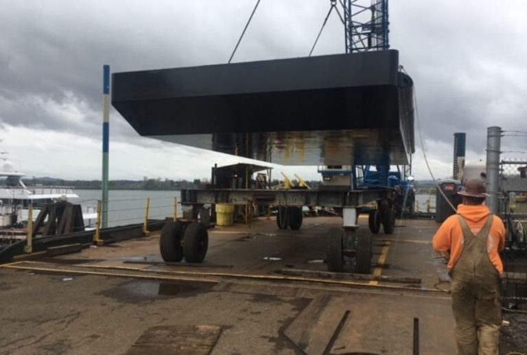 JT Marine launching the final Port of Portland Barge - JT Marine Inc ...